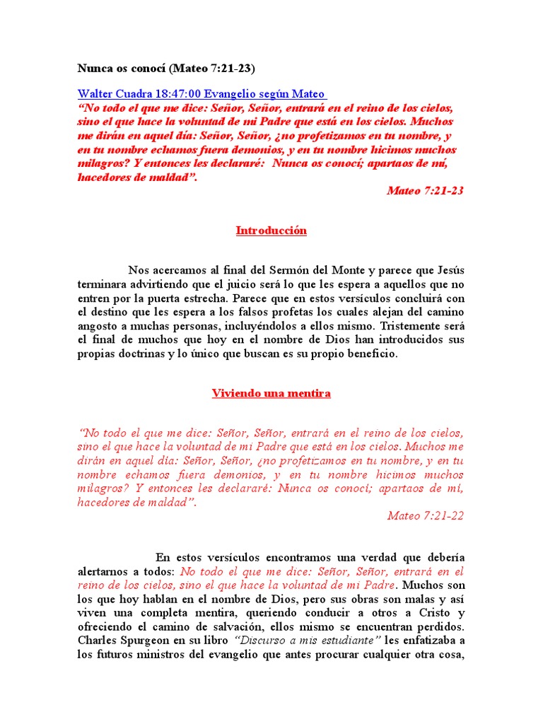 Nunca Os Conocí | PDF | Demonios | Jesús