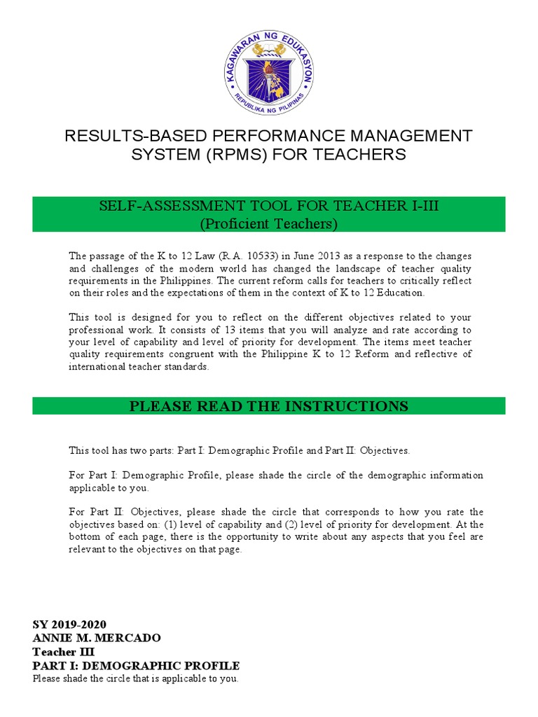 Results-Based Performance Management System (RPMS) For Teachers | PDF ...