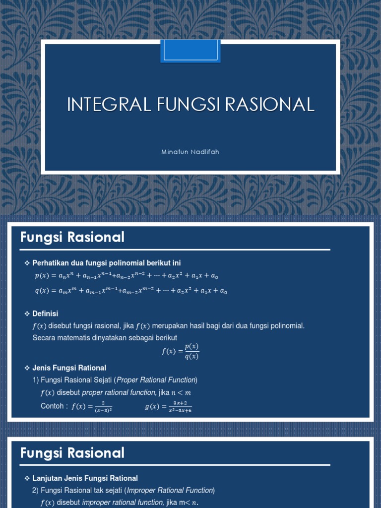 Integral Fungsi Rasional PDF | PDF | Metode & Bahan Ajar