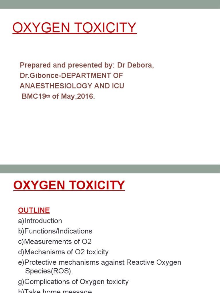 Understanding Oxygen Toxicity Risks | PDF | Antioxidant | Reactive ...