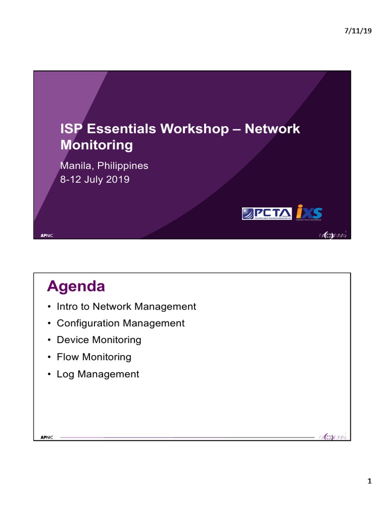 ISP Essentials Workshop - Network Monitoring: Agenda | PDF | Computer ...