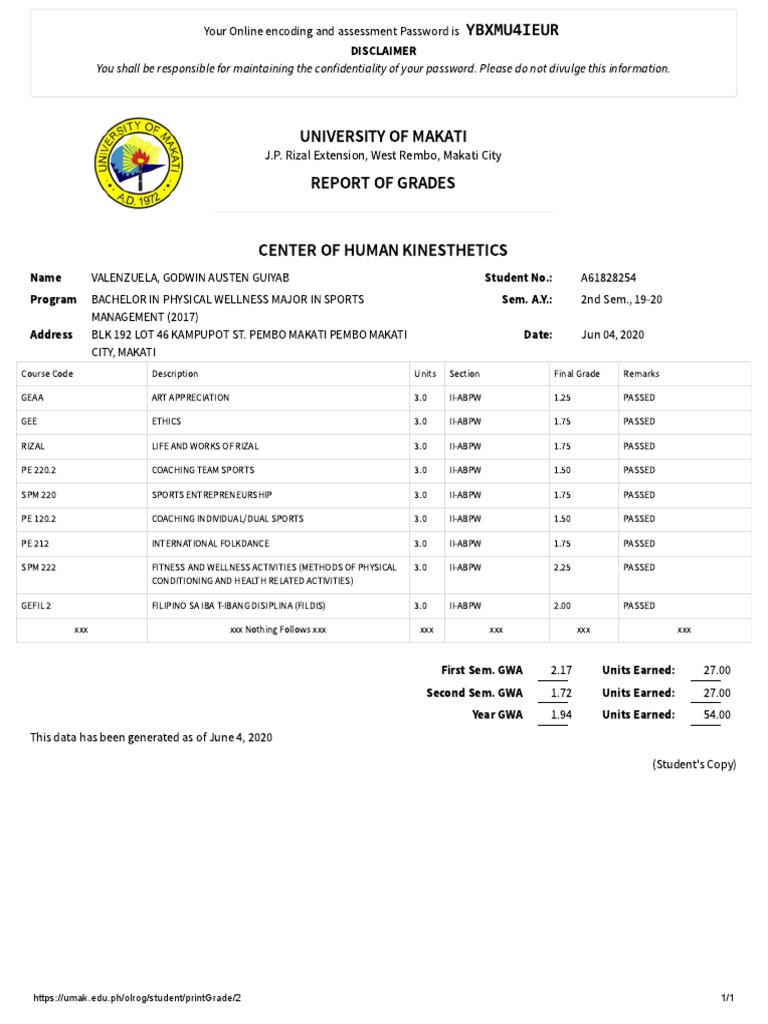 UMak Online Issuance of Report of Grades v1.2.2 PDF | PDF | Business ...