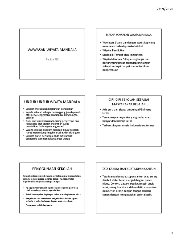 Materi Wawasan Wiyata Mandala | PDF