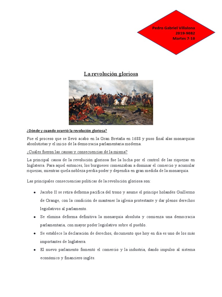 Revolución Gloriosa 1688: Causas y Consecuencias | PDF | Oliver Cromwell | Gobierno