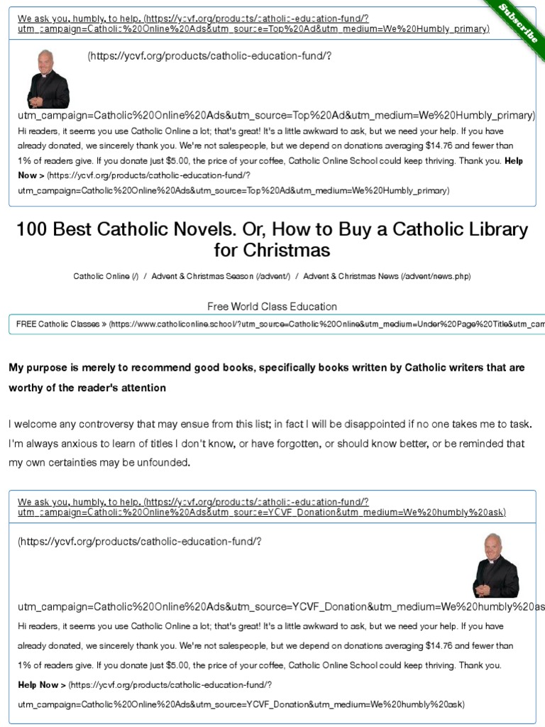 100 Best Catholic Novels | PDF | Saint | Rosary