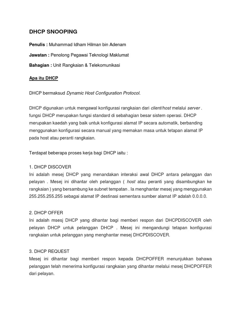 DHCP Snooping | PDF