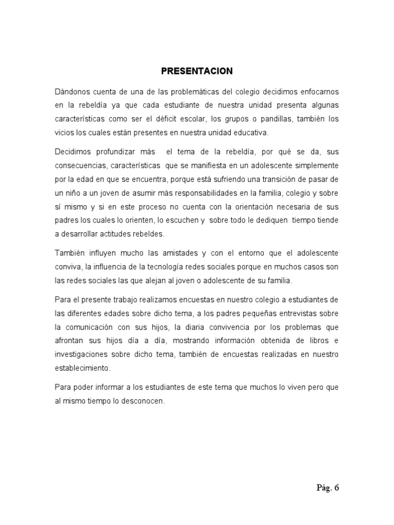 Rebeldía en Adolescentes: Causas y Consecuencias | PDF | Adultos ...