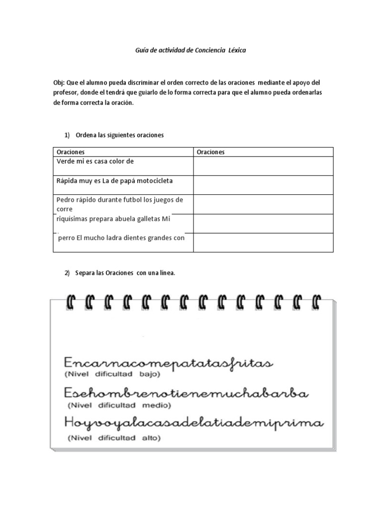 Guía de Conciencia Léxica para Alumnos | PDF
