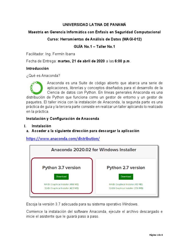 Guía No1 - Herramientas de Análisis de Datos PDF | Descargar gratis PDF ...