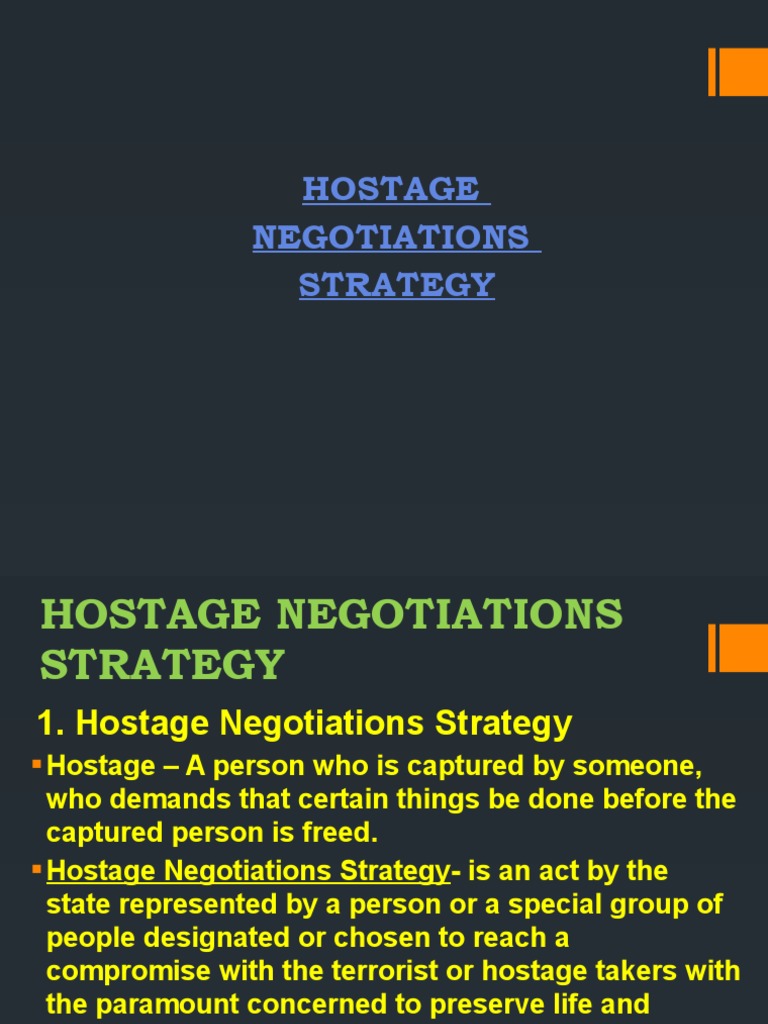 Hostage Negotiations Strategy | PDF | Crisis Management | Bomb Disposal