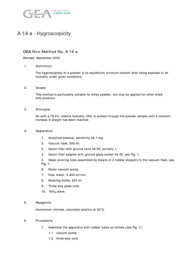 Measuring Hygroscopicity of Powders | PDF | Filtration | Applied And ...
