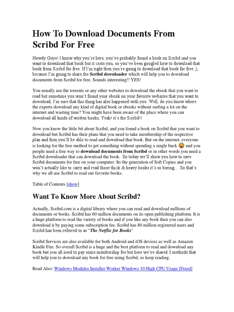 How To Download Documents From Scribd For Free PDF | PDF | Scribd ...