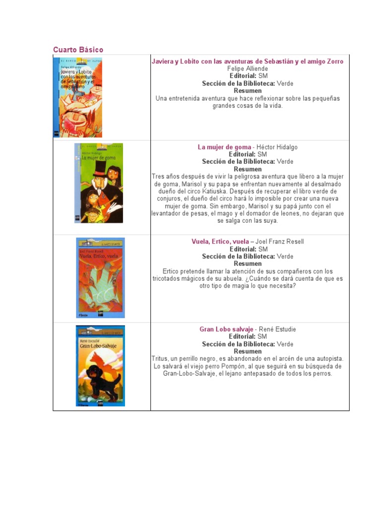 Plan Lector 4to Básico 5to y 6to | PDF | Las cronicas de Narnia | Las aventuras de Tom Sawyer