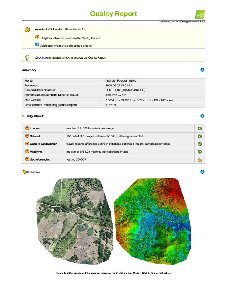 Pix4D Quality Report Guide | PDF | Pixel | Camera