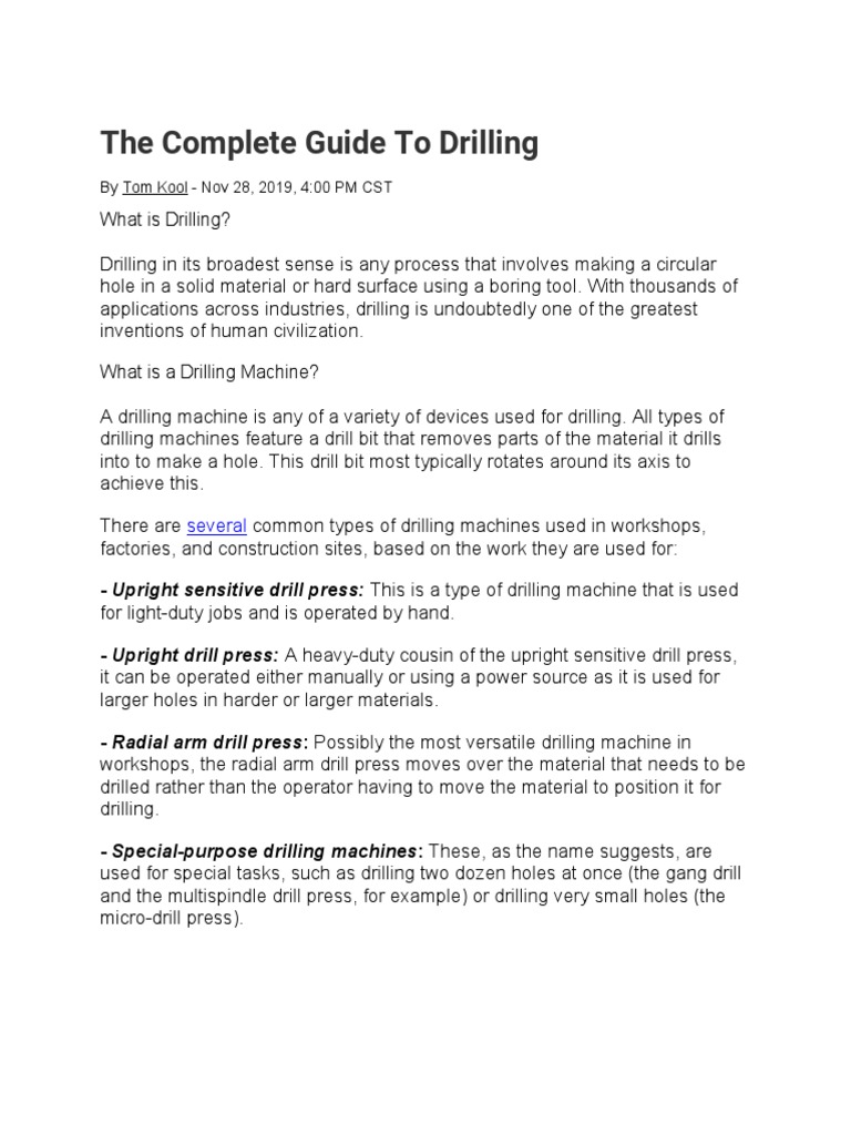 Guide To Drilling | PDF | Drilling Rig | Casing (Borehole)