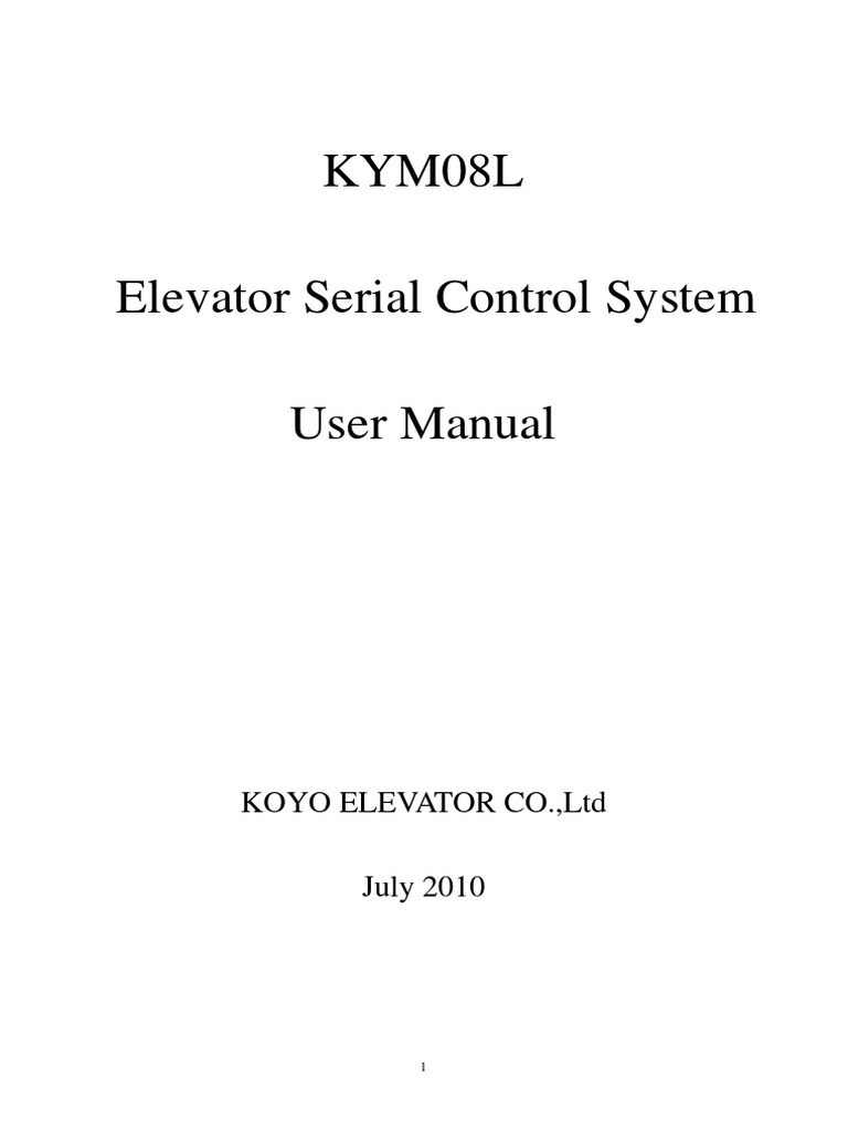 Koyo Manual Tarjeta Kym 08L PDF | PDF | Elevator | Menu (Computing)