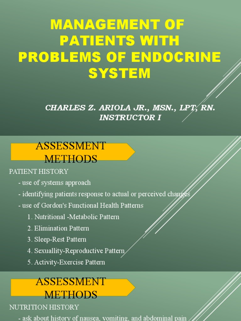 Comprehensive Assessment of Patients with Endocrine System Disorders: A ...