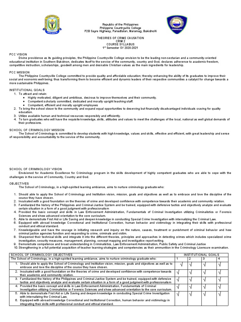 Theories of Crime Syllabus | PDF | Criminology | Forensic Science