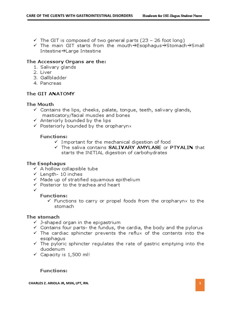 Git Handouts | PDF | Stomach | Digestion