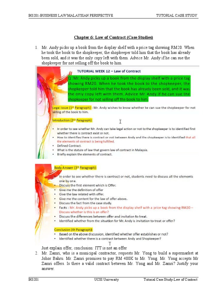 Case Study-Law of Contract | PDF | Civil Law (Legal System) | Business