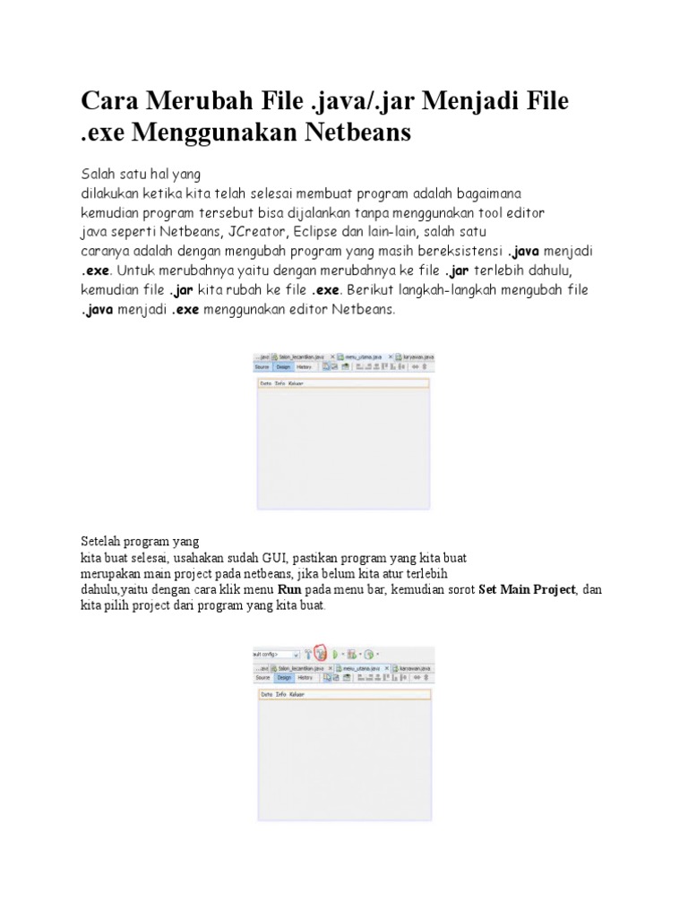 Cara Merubah File Netbeans Ke Exe | PDF