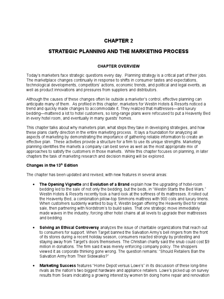 Strategic Planning and The Marketing Process: Chapter Overview | PDF ...