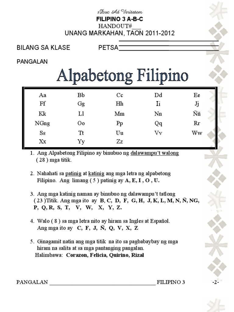 Alpabetong Filipino HO | PDF