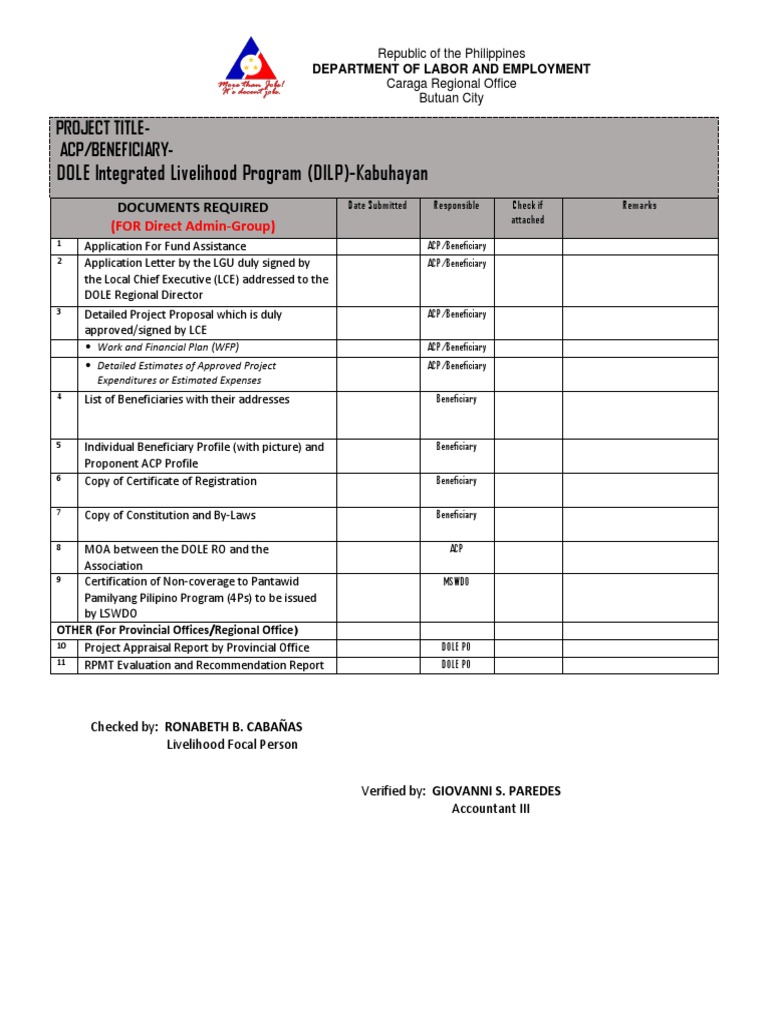 Forms For Group Livelihood Availment PDF | PDF | Unemployment Benefits ...