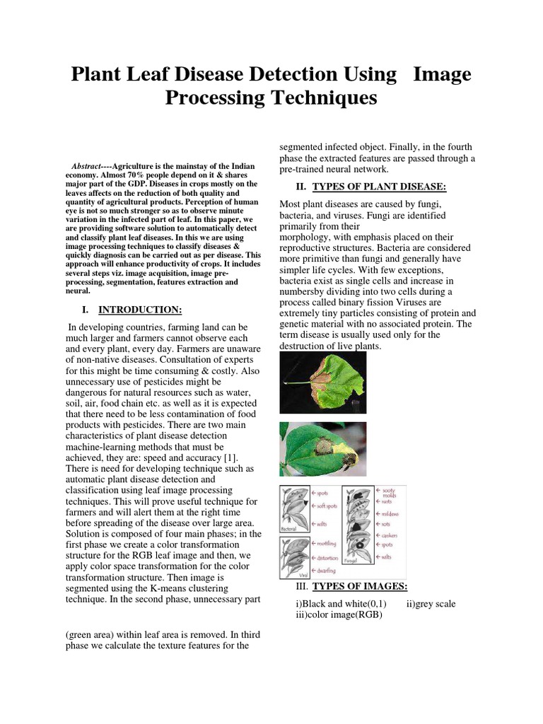 Plant Leaf Disease Detection Using Image Processing Techniques | PDF ...