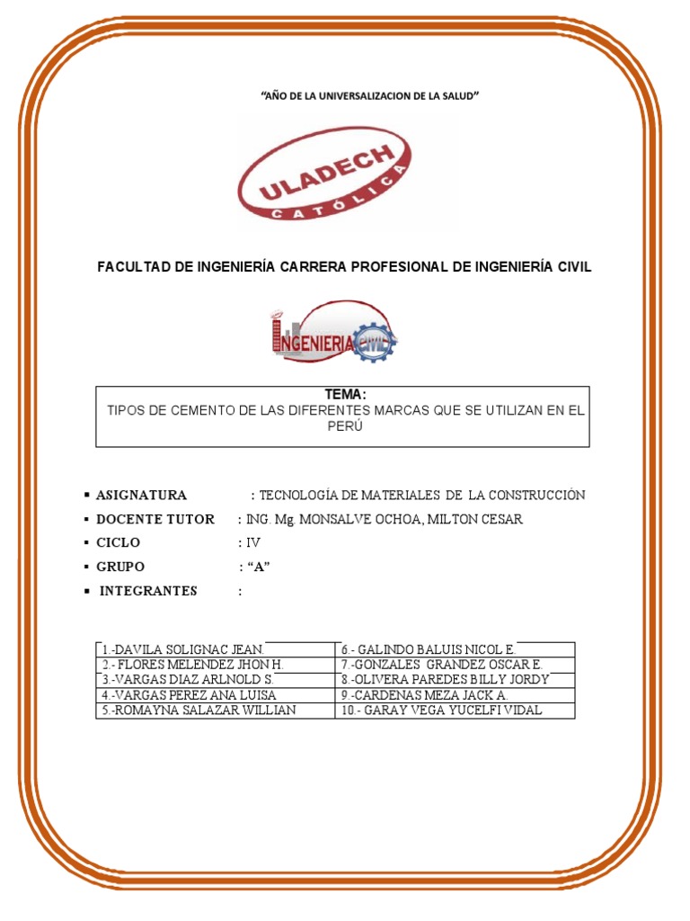 Tipos de Cementos | PDF | Cemento | Hormigón Tipos de Cementos | PDF | Cemento | Hormigón