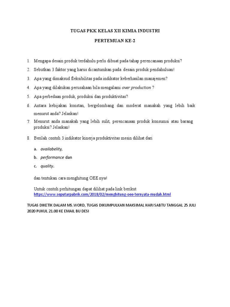 Tugas PKK Pert 2 Kelas 12 | PDF | Bisnis