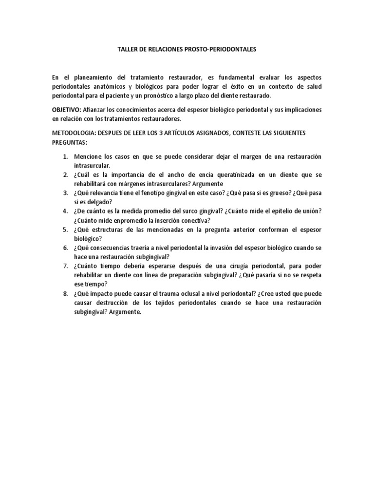 Taller Prosto-Perio | PDF