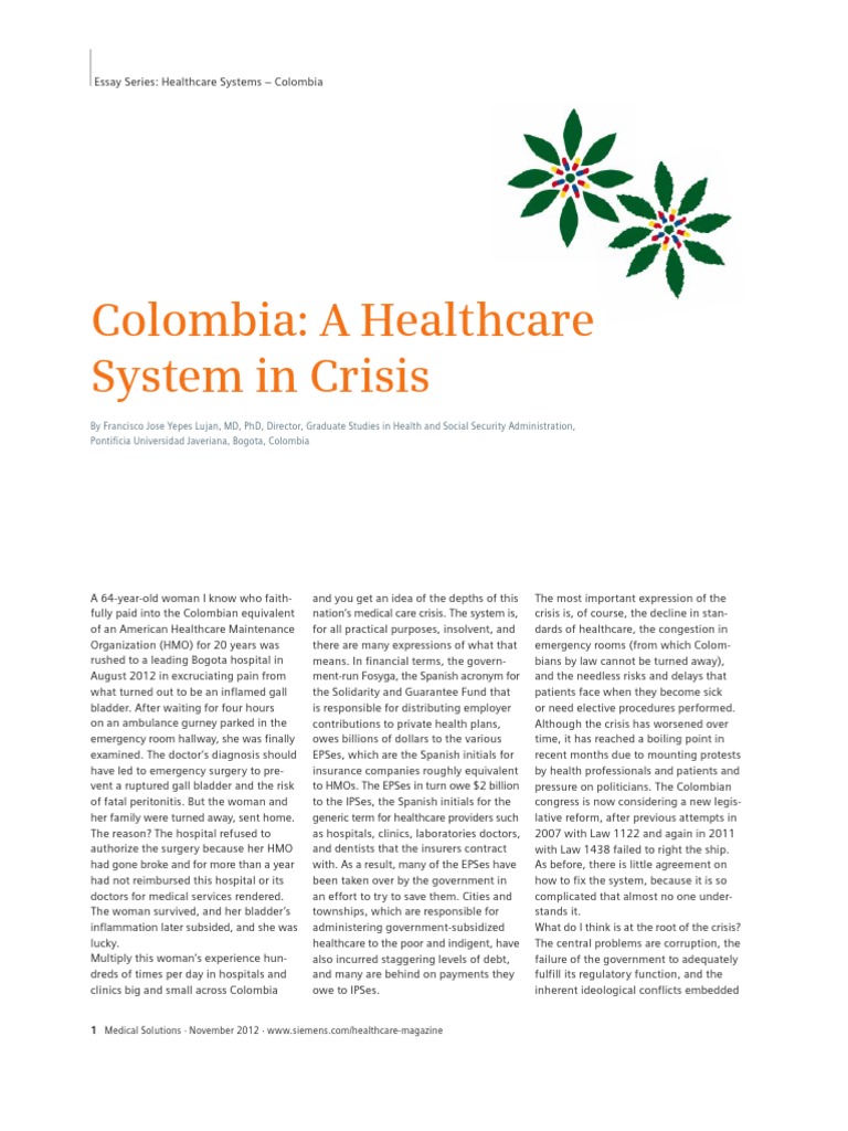 Colombia: A Healthcare System in Crisis | PDF | Colombia | Health System