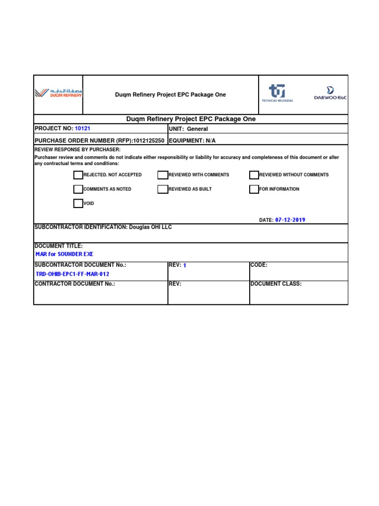 Duqm Refinery Project EPC Package One | PDF | Specification (Technical ...