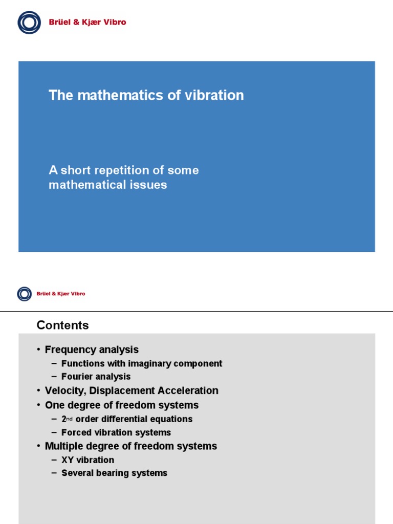 Mathematics of Vibration Analysis | PDF | Sine | Trigonometric Functions