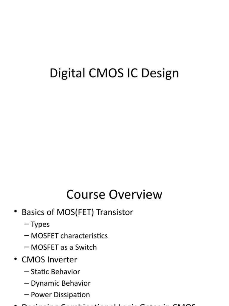 Digital CMOS IC Design | PDF | Cmos | Field Effect Transistor