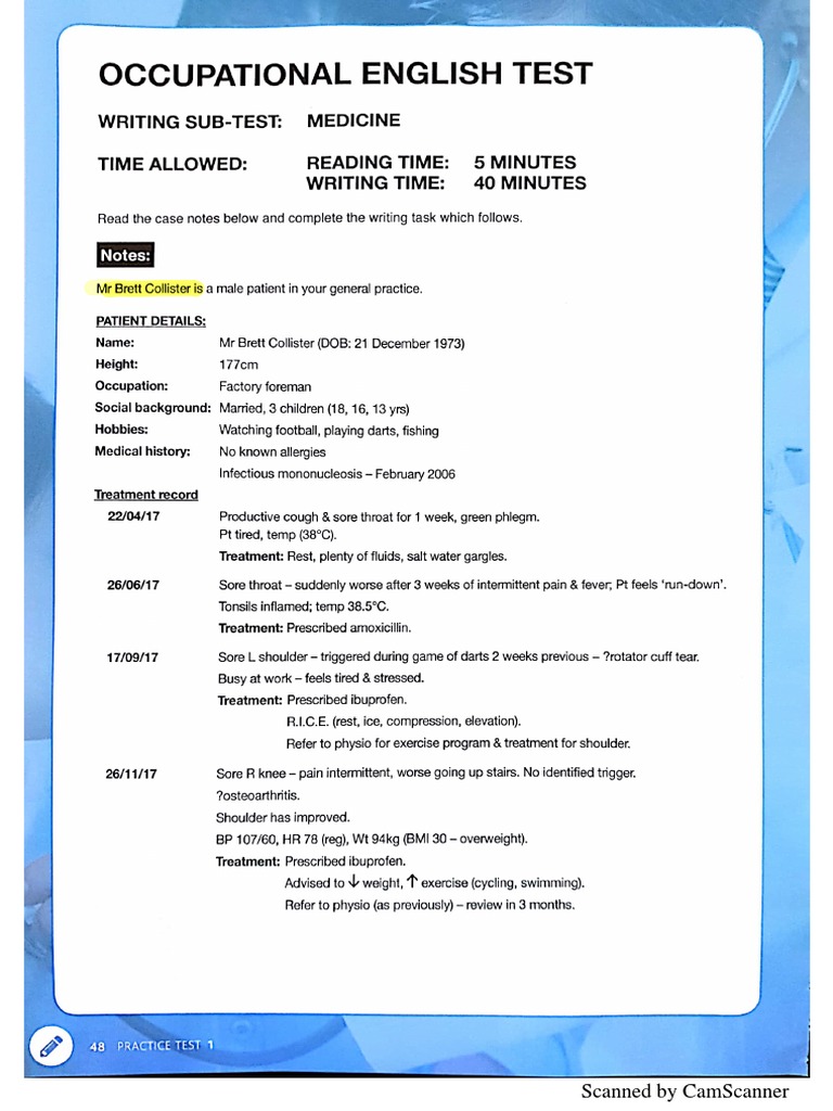 OET Writing Sample: Referral Letters | PDF | Indigestion | Medicine