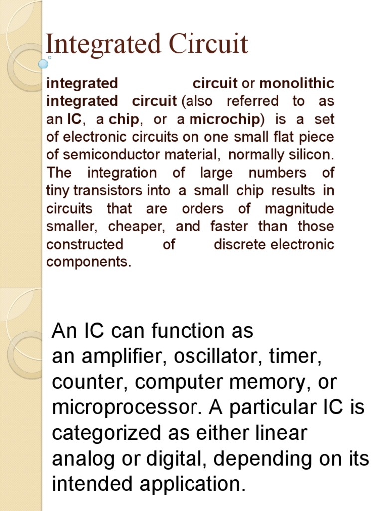 Integrated Circuit | PDF | Integrated Circuit | Logic Gate