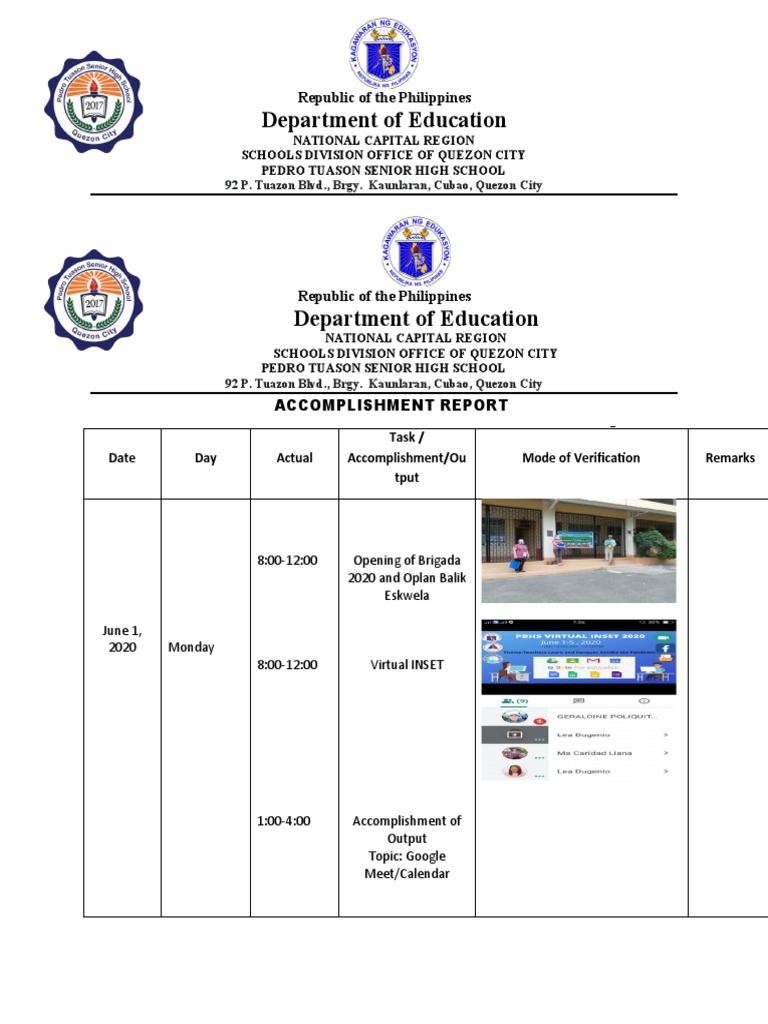 Accomplishment REport | PDF | Philippines