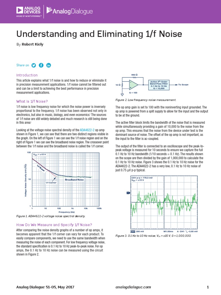 Understanding And Eliminating 1 F Noise Pdf Analogue Electronics