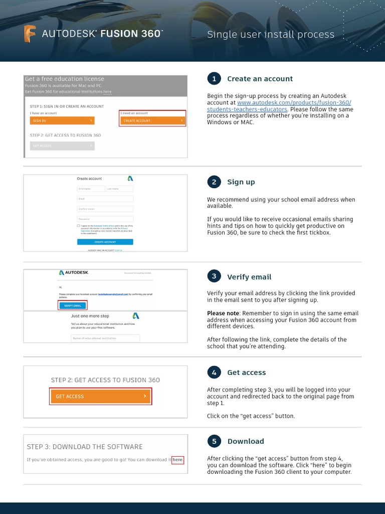 Fusion Single Install Instructions | PDF | Autodesk | Cyberspace