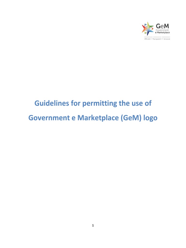 Guidelines For Permitting The Use of Government E Marketplace (Gem ...