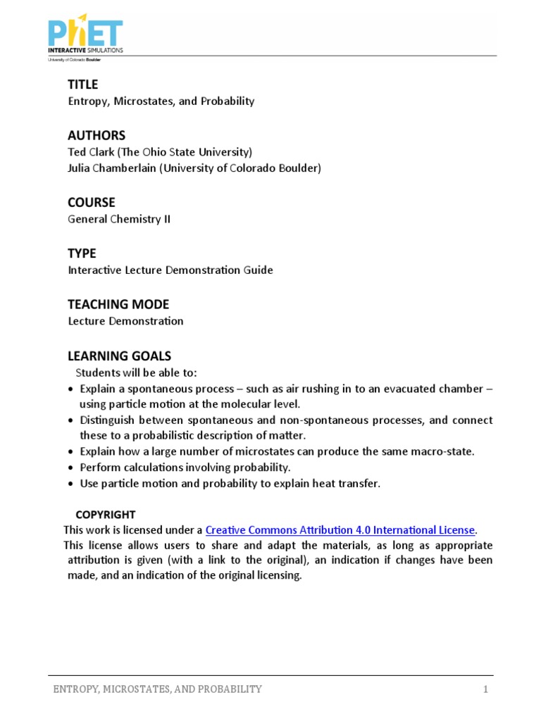 Entropy Microstates Probability Guide | PDF | Entropy | Gases