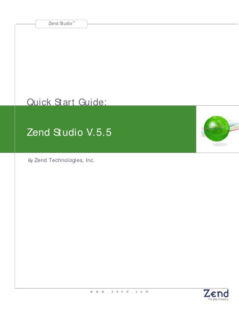 Zend Studio V.5.5: Quick Start Guide | PDF | Php | Integrated Development Environment