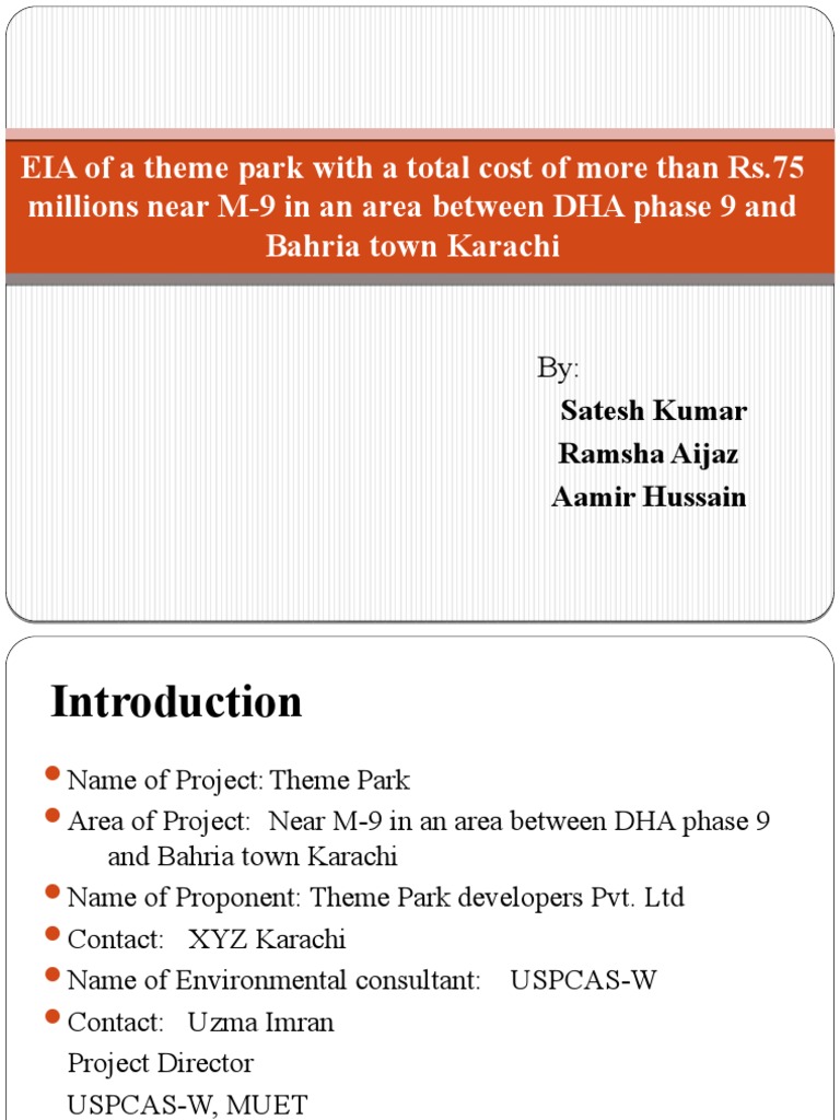 EIA of A Theme Park With A Total Cost of More Than Rs.75 Millions Near ...