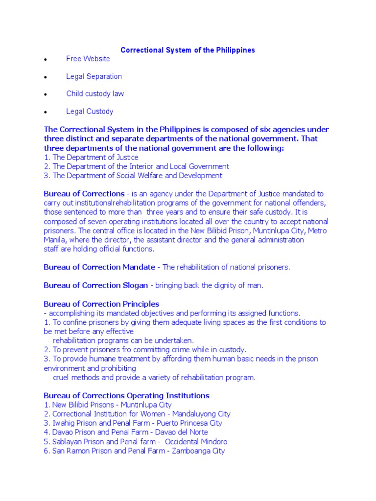 Correctional System in Philippines: Agencies, Rehabilitation & Reform ...