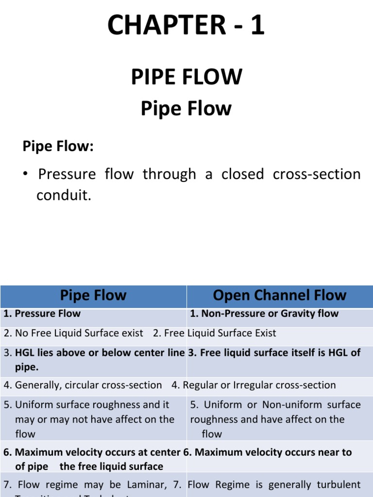 Chapter - 1: Pipe Flow | PDF | Fluid Dynamics | Turbulence