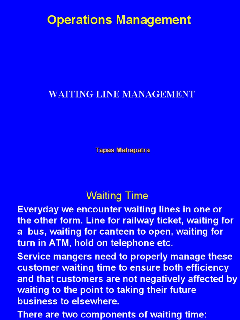 Waiting Line Management | PDF | Probability Distribution | Poisson ...
