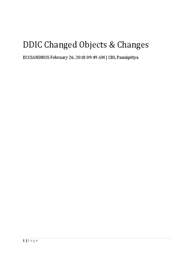 DDIC Object Changes in ECCSANDBOX | PDF | Computing And Information Technology | Business