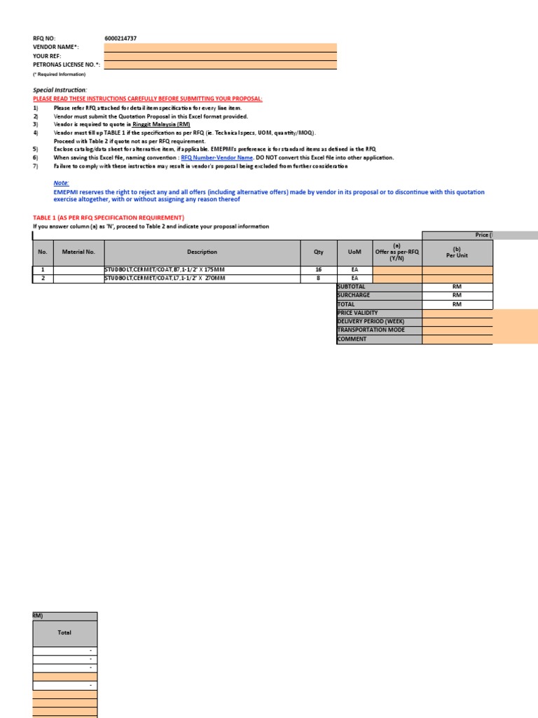 Special Instruction:: Please Read These Instructions Carefully Before Submitting Your Proposal ...